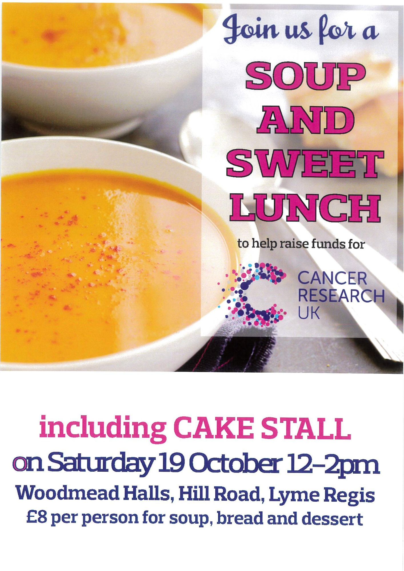 Soup and Sweet Lunch in aid of Cancer Research | Lyme Regis Town Council