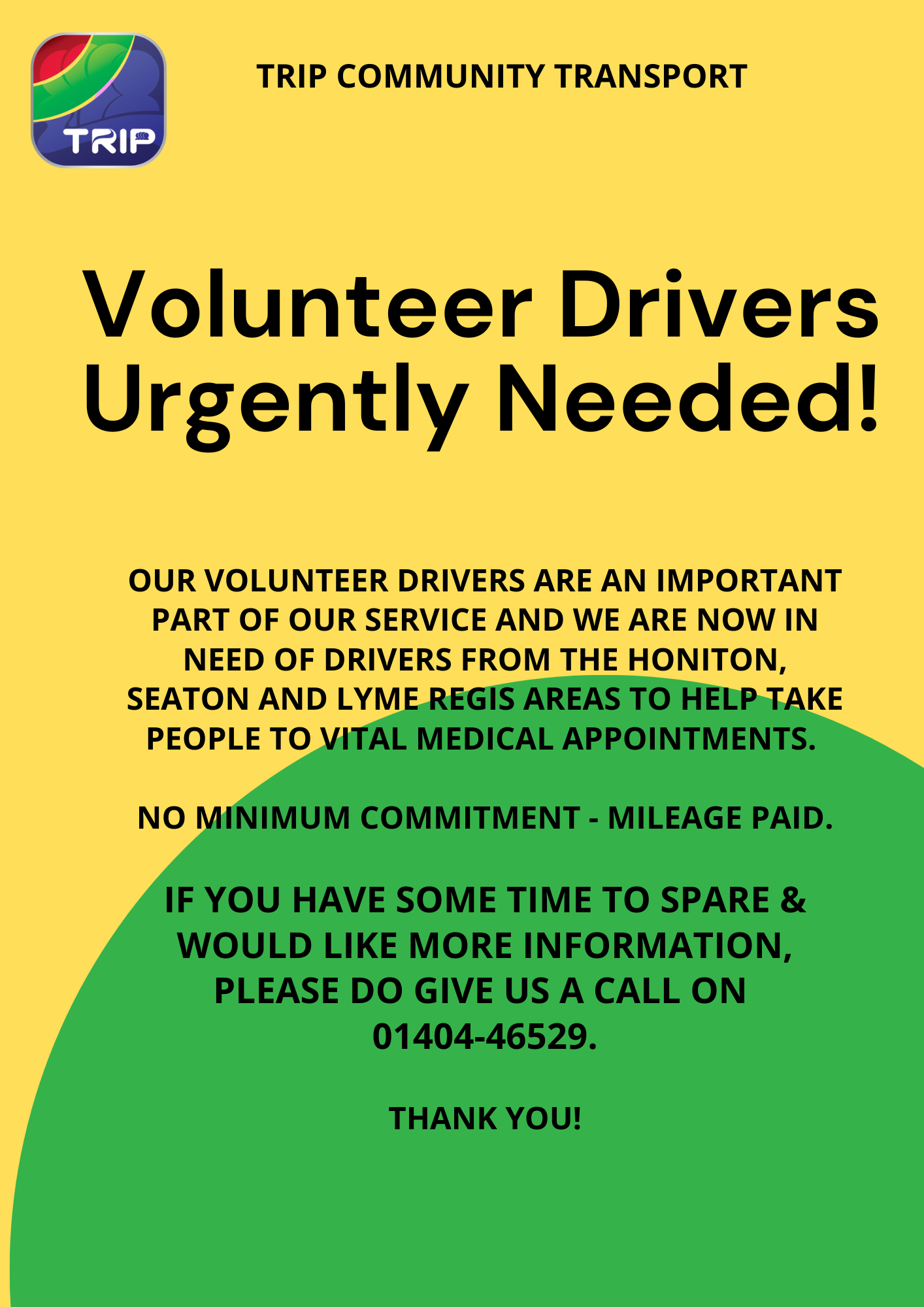 Volunteer Drivers Urgently Needed | Lyme Regis Town Council