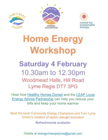 Home Energy Workshop | Lyme Regis Town Council